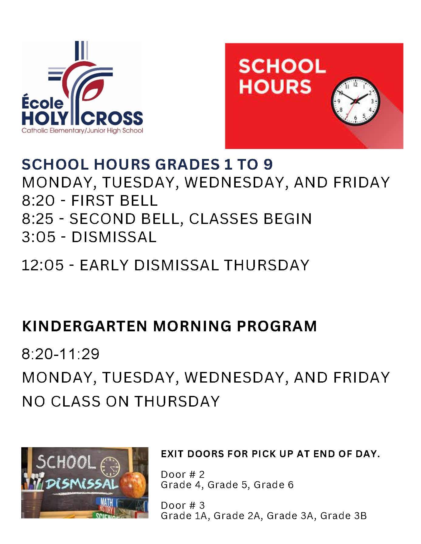 Holy Cross School Hours - Holy Cross Catholic Elementary/Junior High School